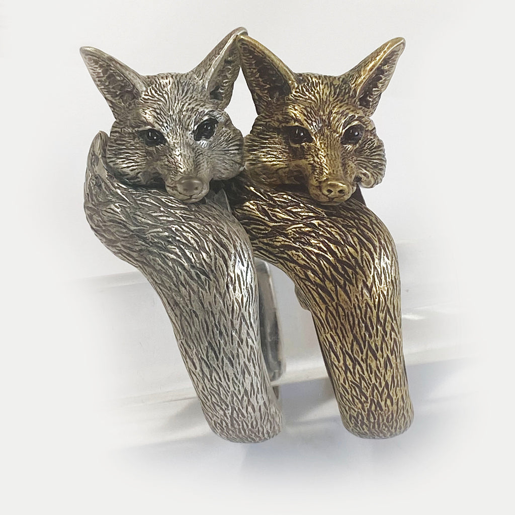 Sculptured Fox Cuff Bracelet by Sweet Romance Jewelry USA