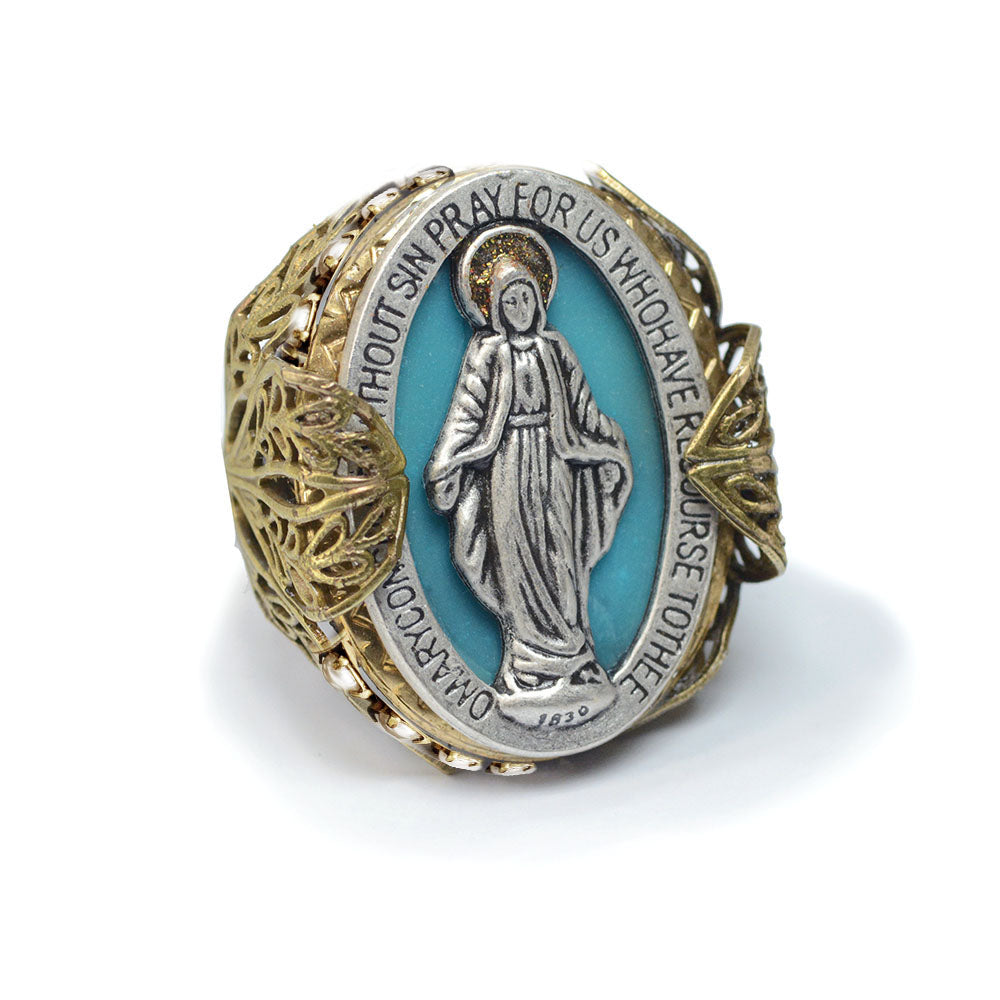 Queen of Miracles Virgin Mary Ring by Sweet Romance – Sweet Romance Jewelry