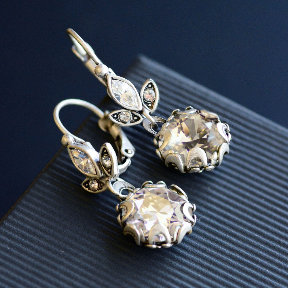 French Lavaliere Bridal Necklace and Earrings SET – Sweet Romance Jewelry