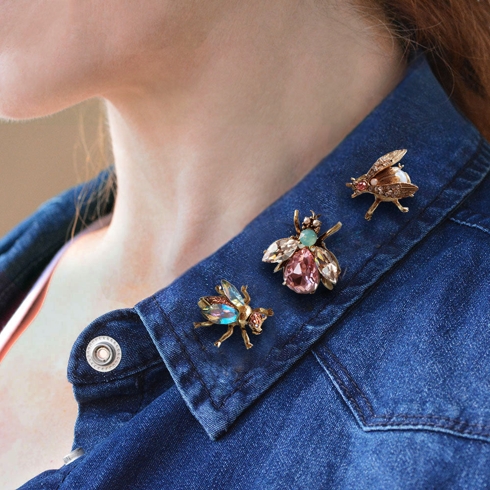 Vintage Glass and Crystal Queen Bee Pins by Sweet Romance – Sweet ...