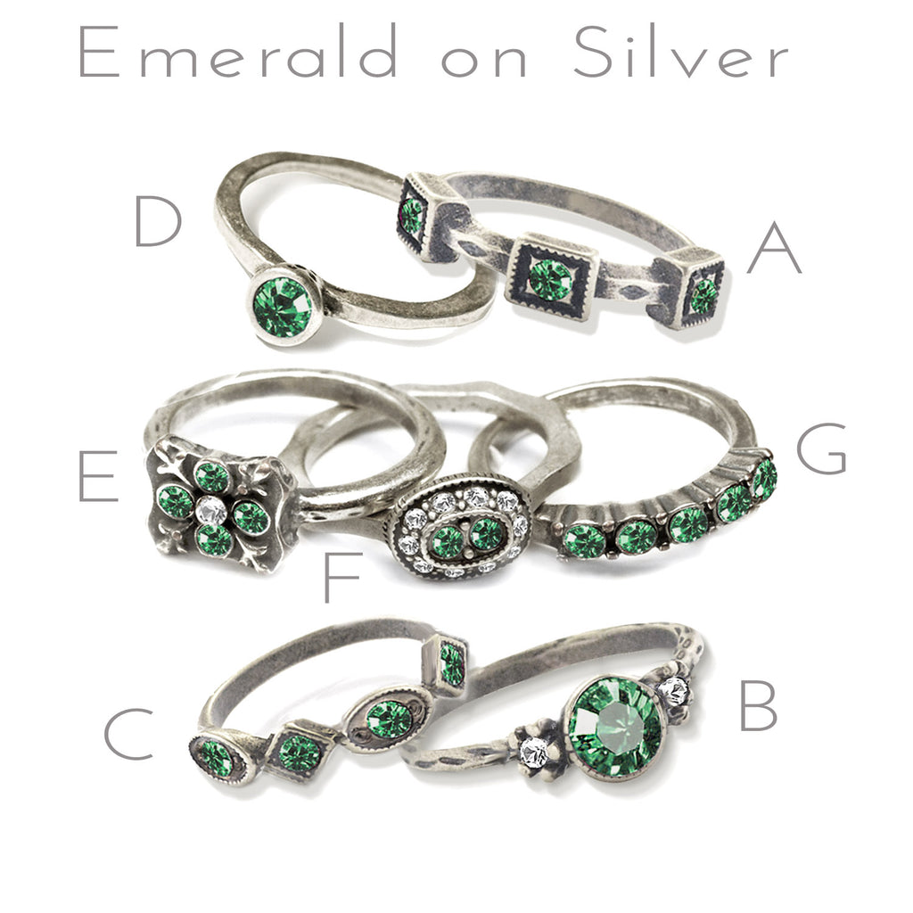 Emerald Stackable Rings by Sweet Romance – Sweet Romance Jewelry